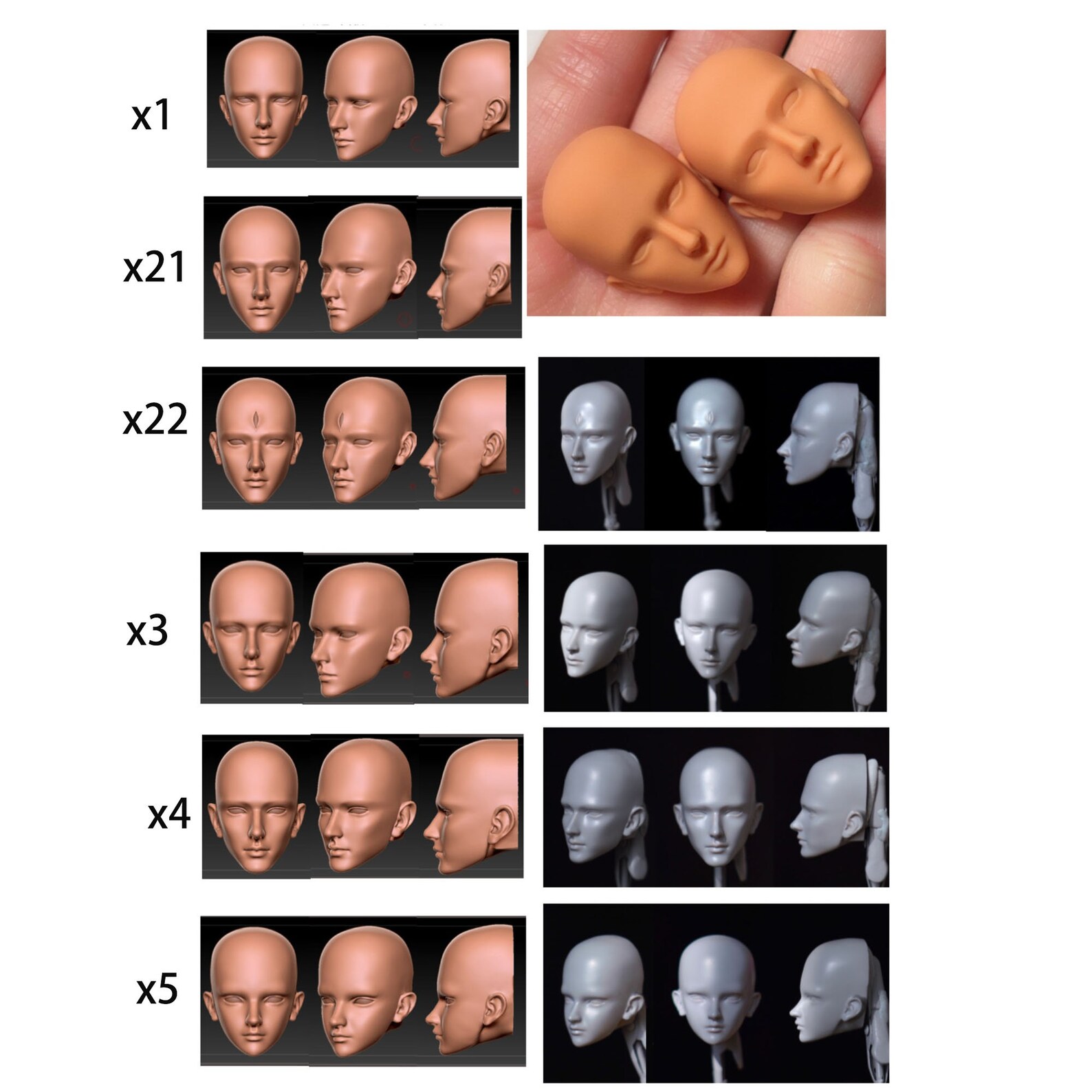 Ultra-light Clay Face Mold, Handmade Male Face Silicone Mold, Royal ...