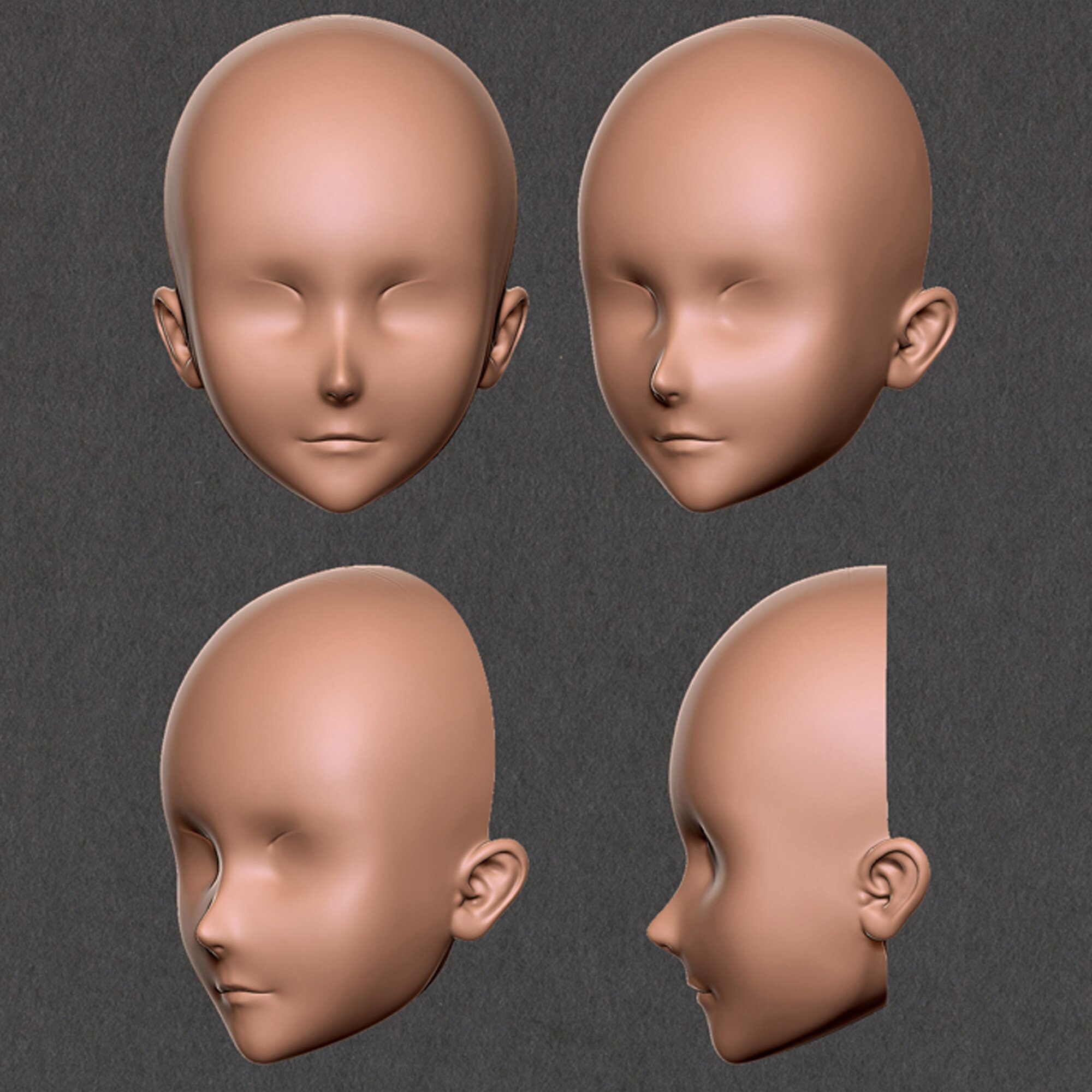 Ear Face Molds, Silicone Face Molds, Round Face Molds, Baby Face Molds ...