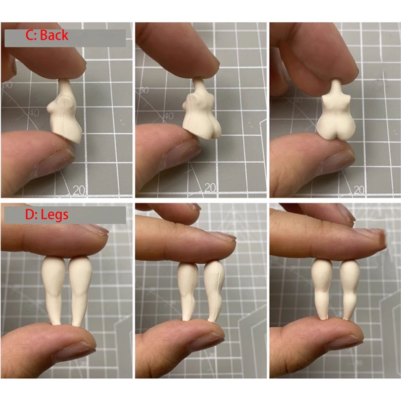 Cute Face Doll Chibi Mold, Anime Face Silicone Mold, Chubby Legs Mold ...