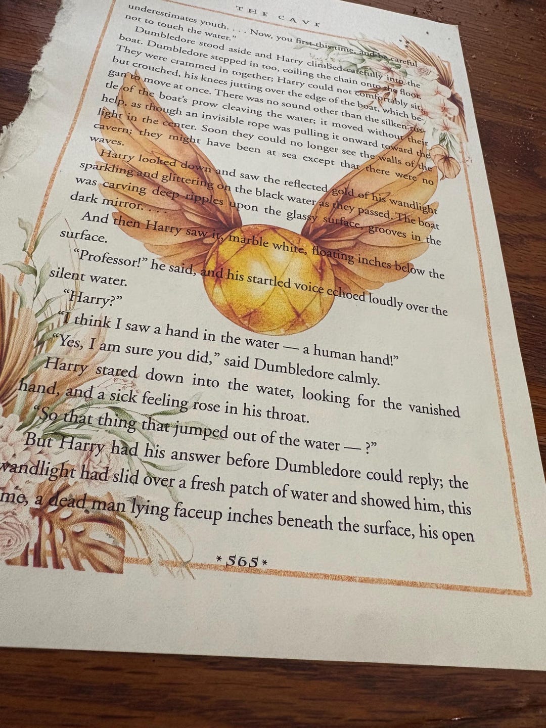 Harry Potter Book Page Art Gold Snitch Print Wall Decor - Etsy