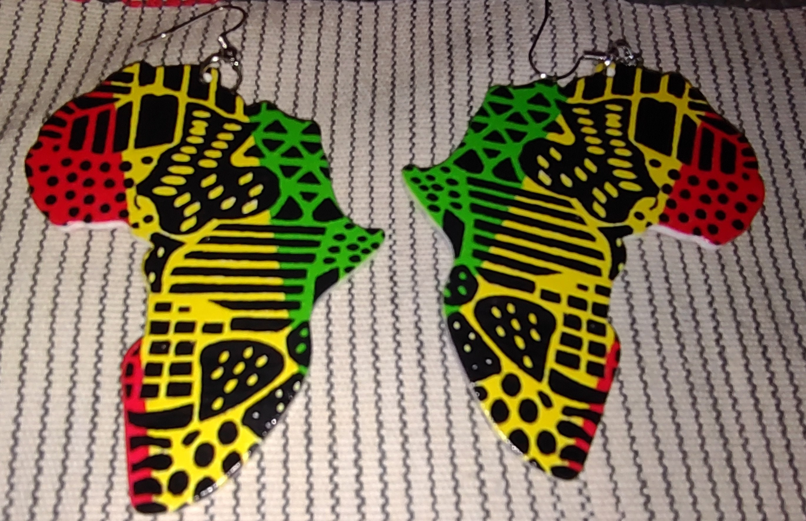 African Print Earrings Africa Map Earrings Africa Earrings Tropical ...