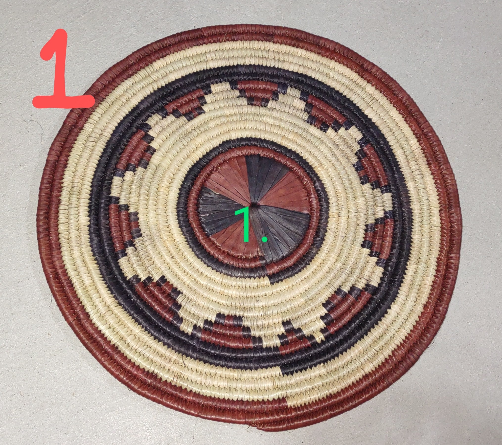 Flat Wall Basket|african Wall Basket|african Table Mat|boho Wall Basket ...