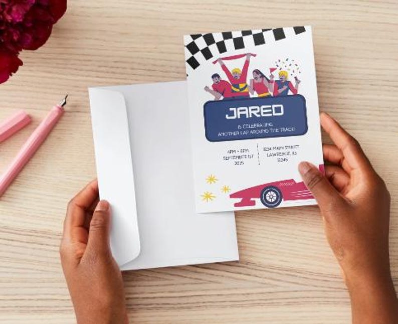 Editable F1 Racing Birthday Invitation – Red Bull Inspired | Instant ...