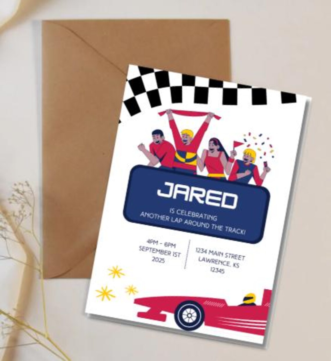 Editable F1 Racing Birthday Invitation – Red Bull Inspired | Instant ...