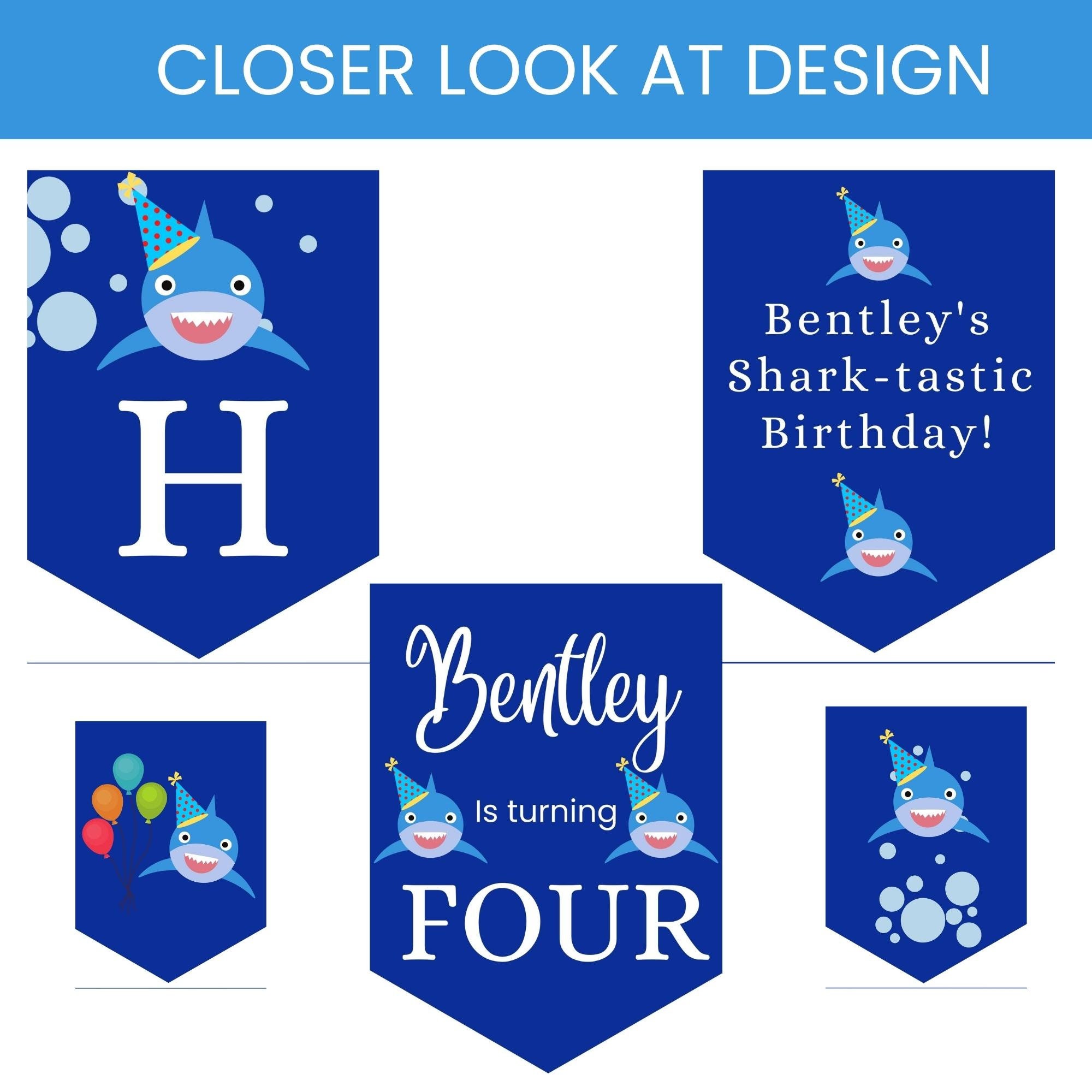 Shark Birthday Party Banner, Under the Sea Party Banner, Printable ...