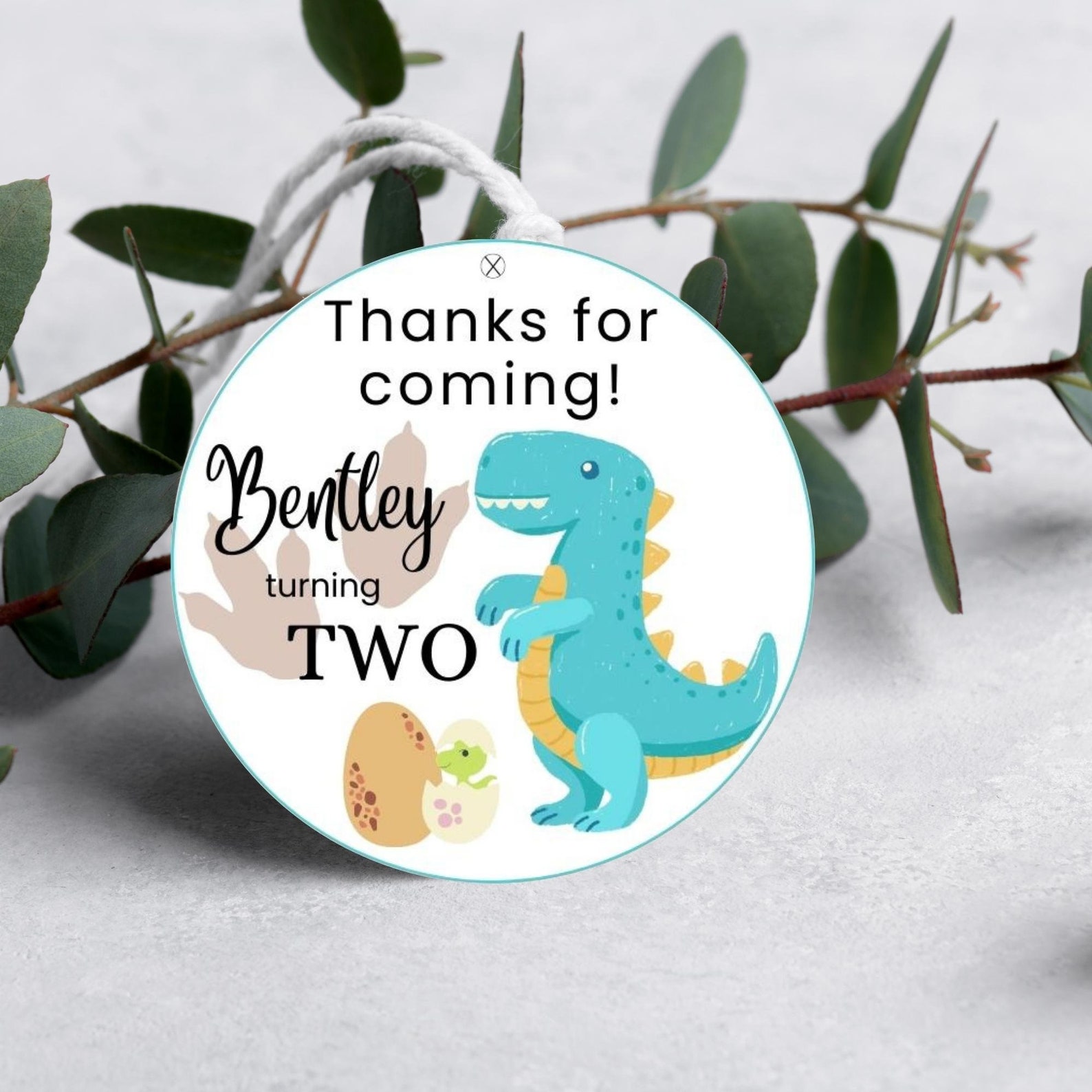 Dinosaur Birthday Thank You Tag, Dinosaur Birthday Favor Tag, Dinosaur ...