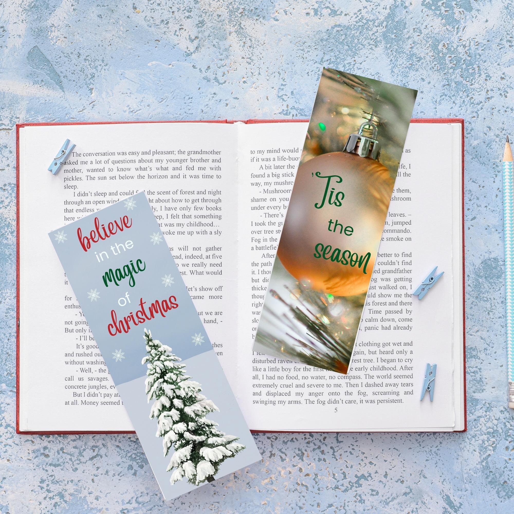 CHRISTMAS Printable BOOKMARK SET, Printable Christmas Bookmark, Book ...