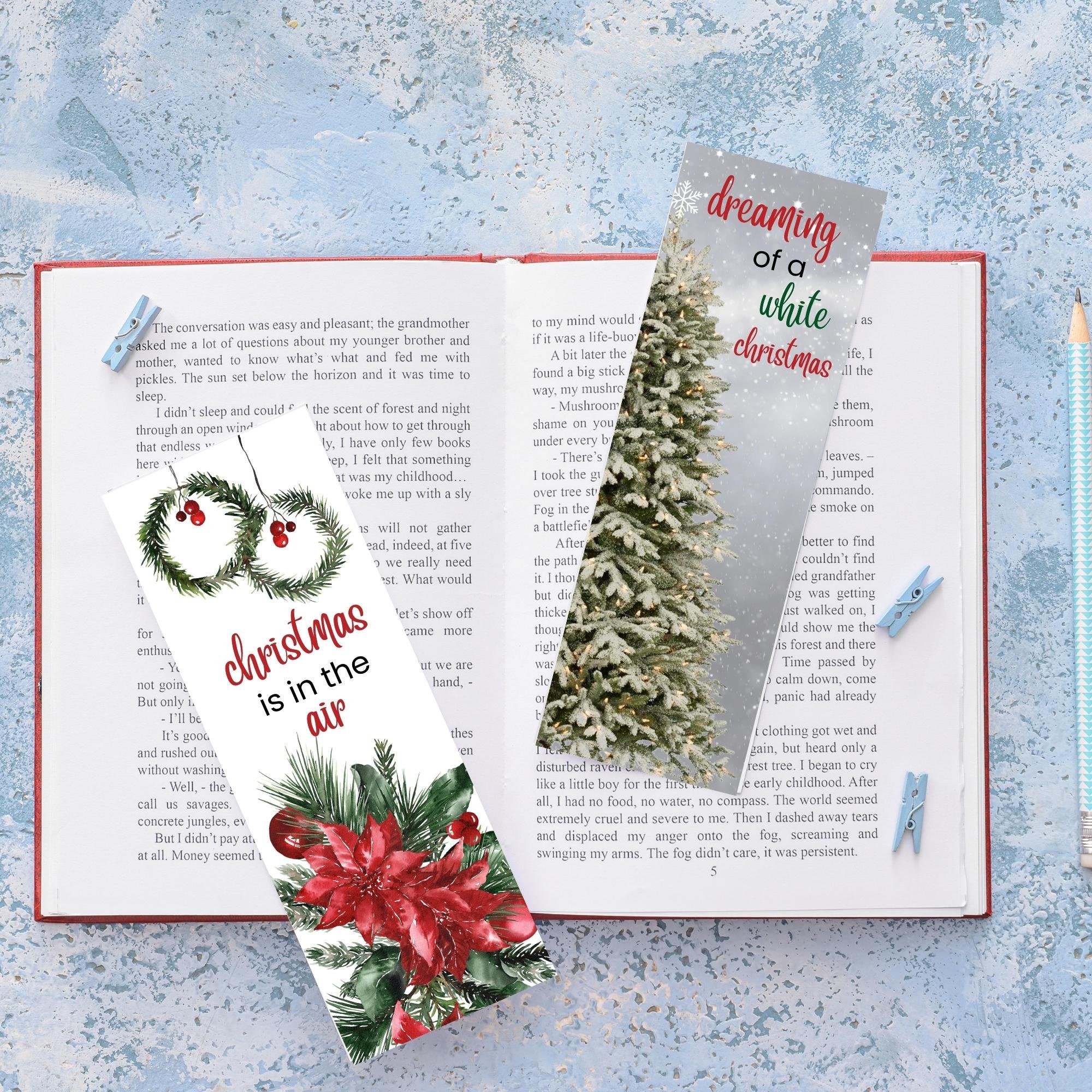 CHRISTMAS Printable BOOKMARK SET, Printable Christmas Bookmark, Book ...