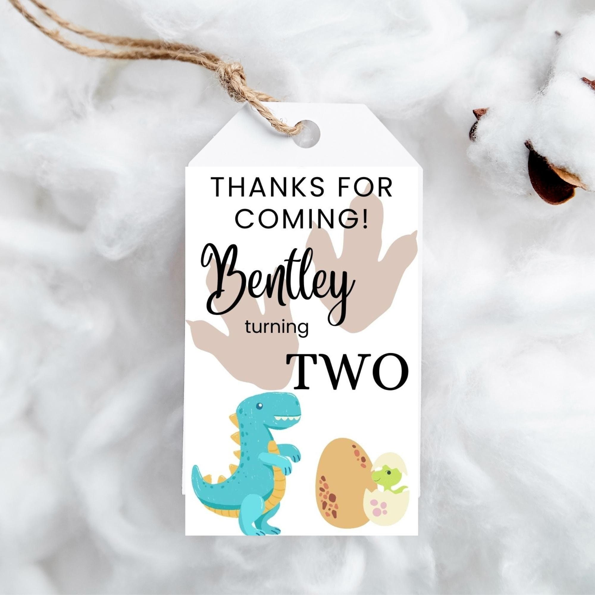 Dinosaur Birthday Thank You Tag Dinosaur Birthday Favor Tag - Etsy
