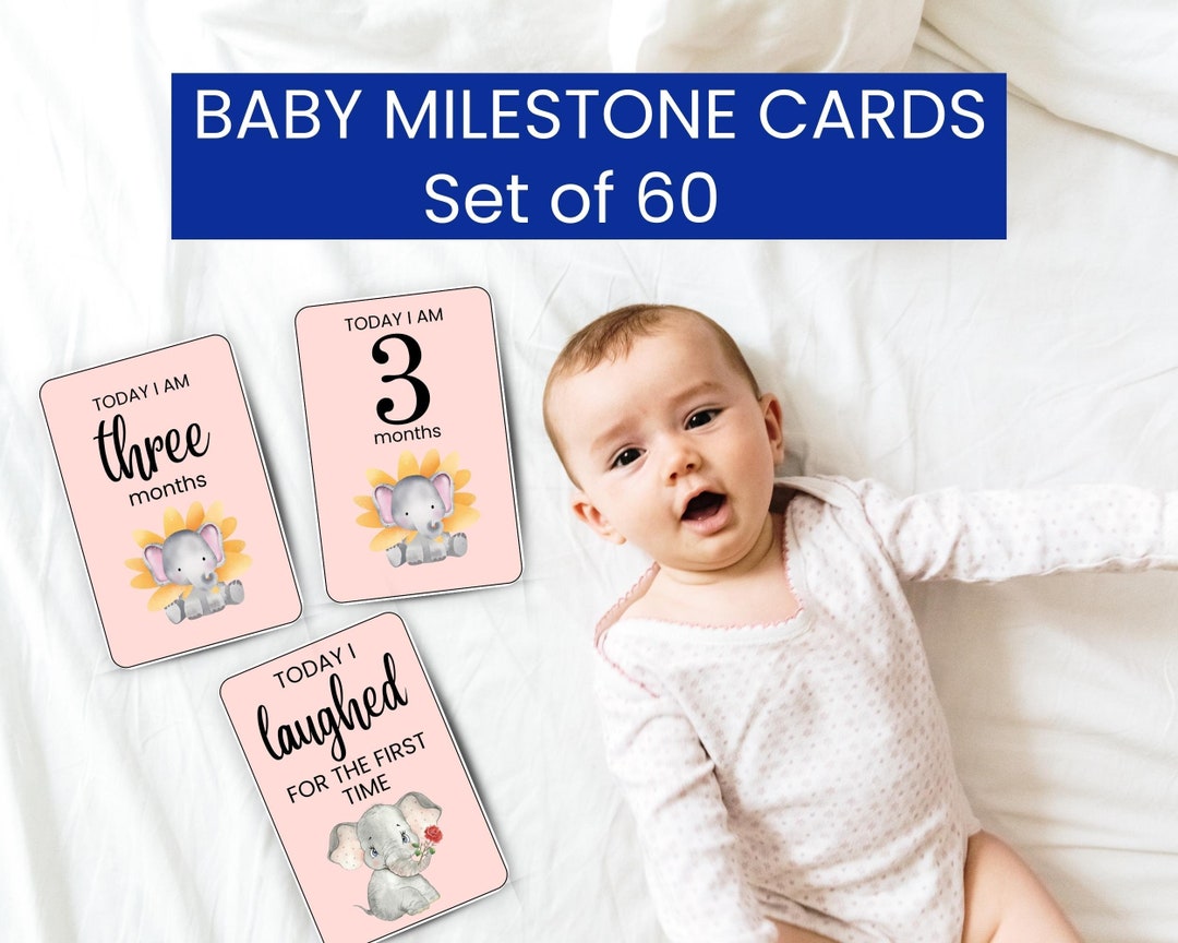 PINK ANIMAL Baby MILESTONE Cards Printable, Girl Baby Monthly Cards ...
