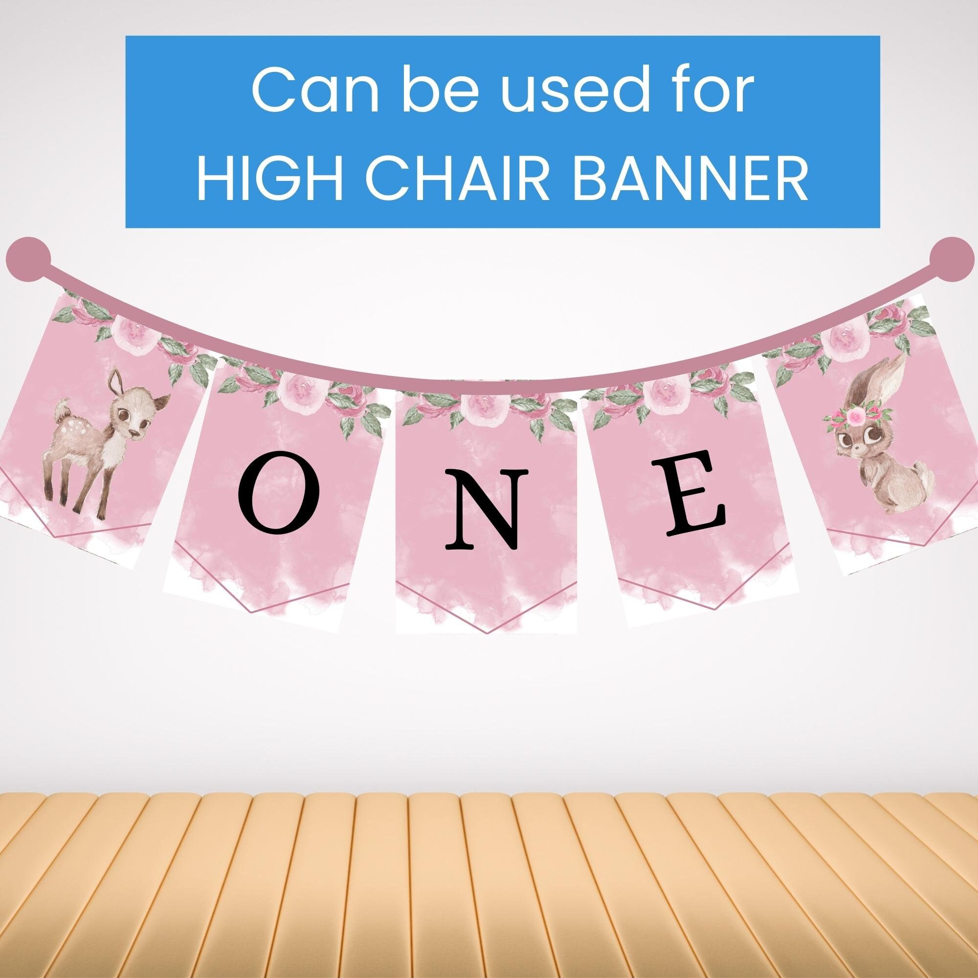 Woodland First Birthday Party Banner Editable, Happy Birthday Banner ...