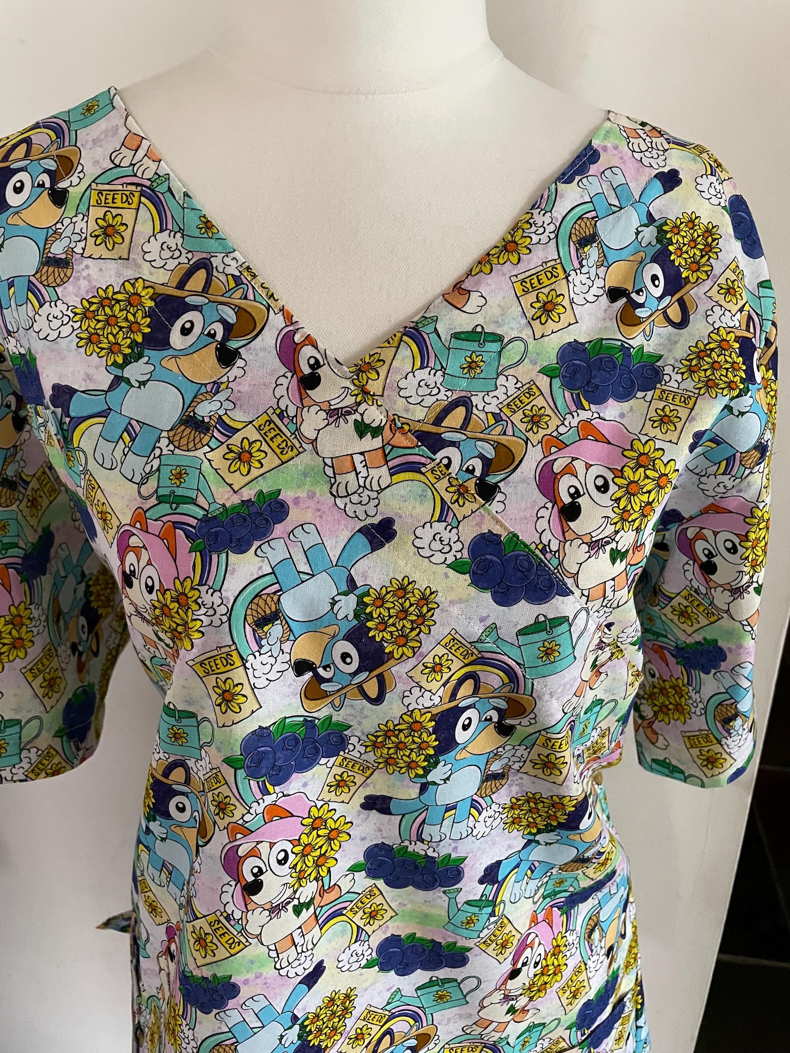 Bluey . 4 Different Prints to Choose From in Nurse Scrubs 100% - Etsy