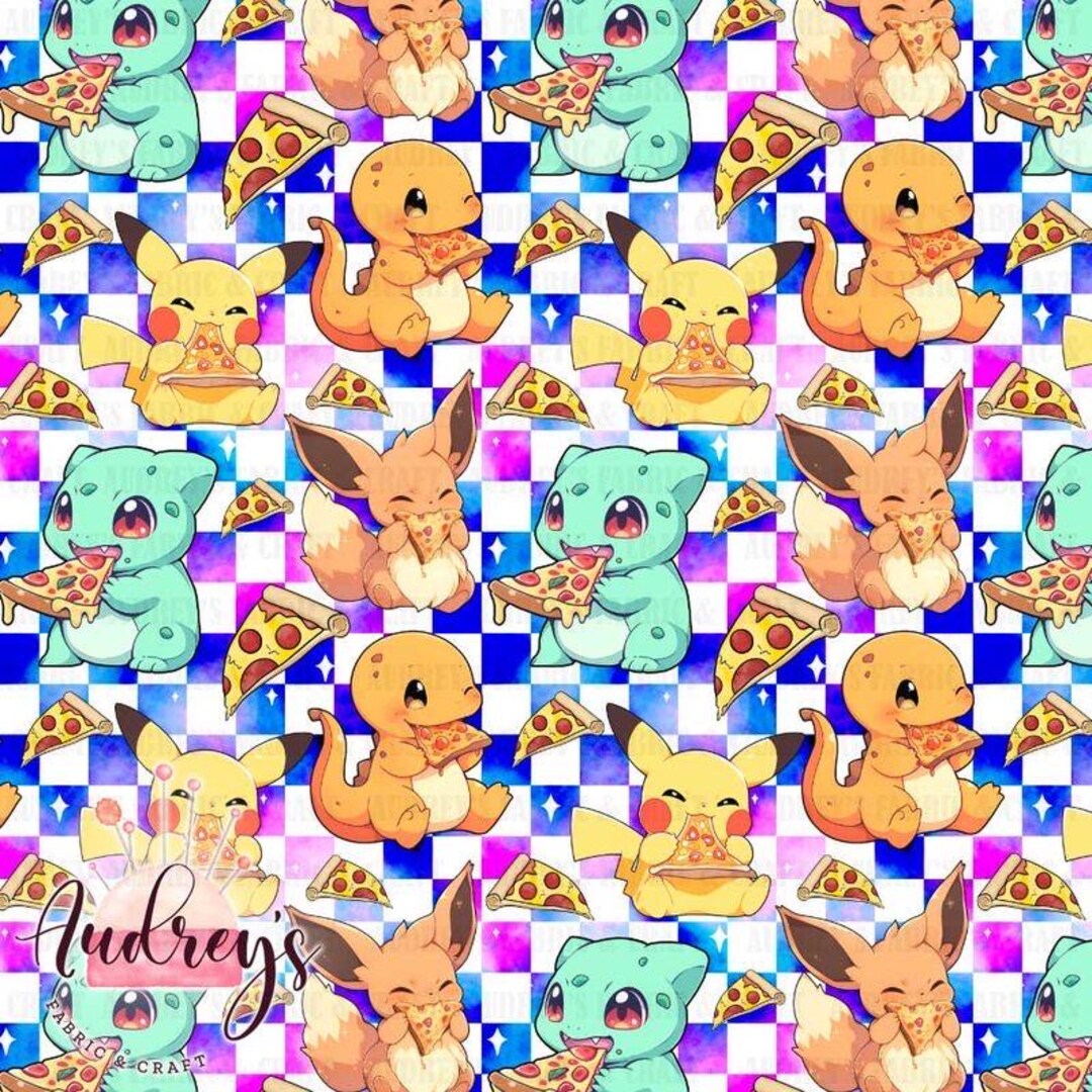 Pokemon Pizza in Nurses Scrub 2 Prints to Choose From 100% Cotton - Etsy