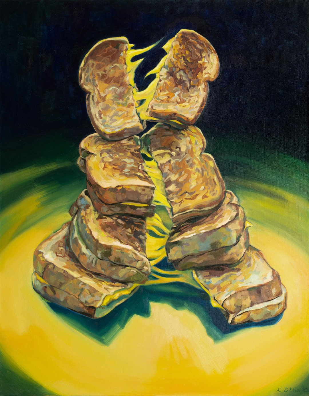 Melting Cheese Stack Fine Art Print of Original Painting by Kathryn D ...