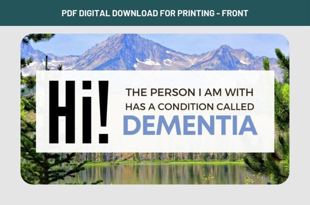 Dementia Travel Printable PDF Card | Dementia Compassion Card ...