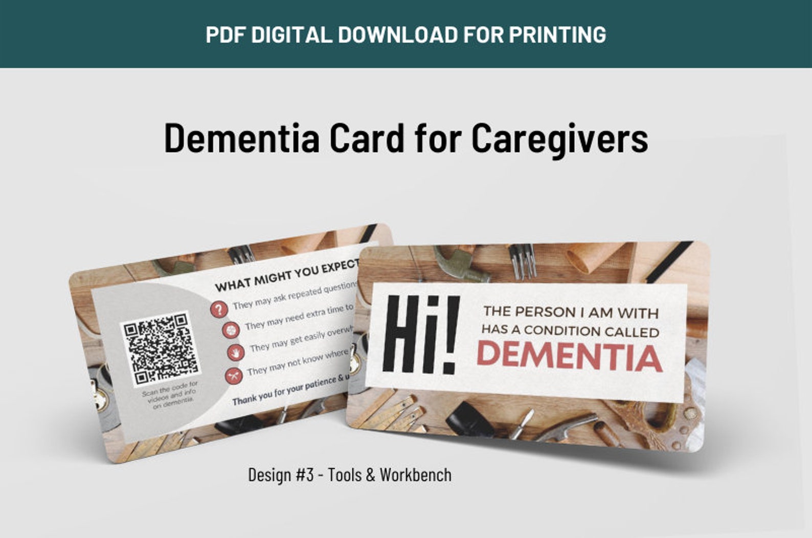 Dementia Travel Printable PDF Card | Dementia Compassion Card ...