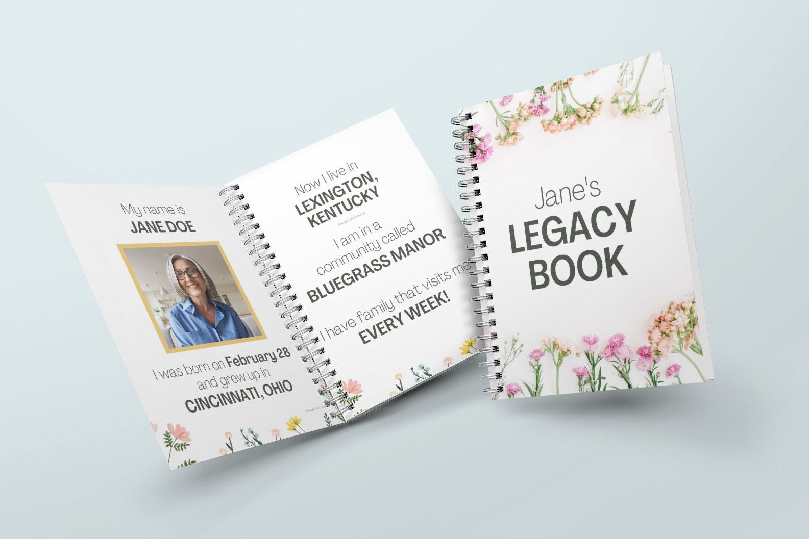 Women's Dementia Memory Book Editable Template for Canva Memory Journal ...