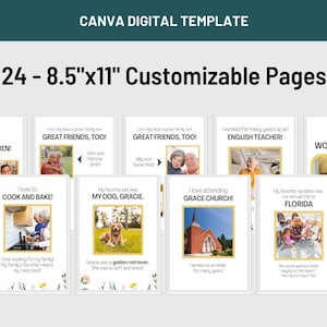 Women's Dementia Memory Book Editable Template for Canva | Memory ...