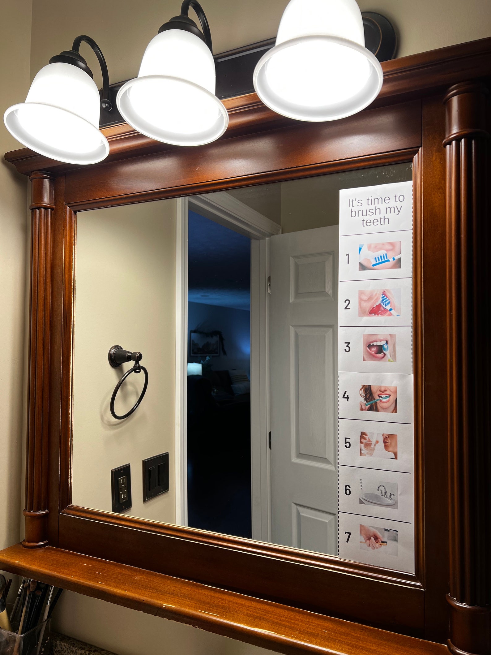 Brushing Teeth Visual Aid | Dementia Wall Sign | Caregiver Aid | Oral ...