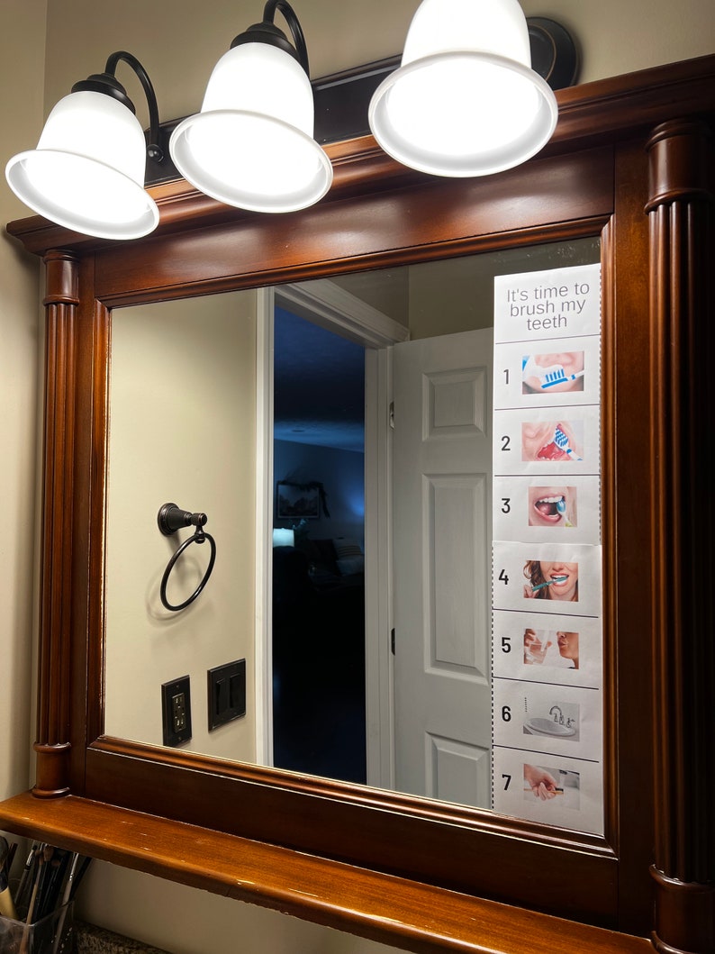Brushing Teeth Visual Aid | Dementia Wall Sign | Caregiver Aid | Oral ...