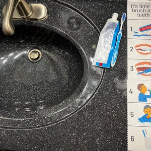Brushing Teeth Visual Aid | Dementia Wall Sign | Caregiver Aid | Oral ...
