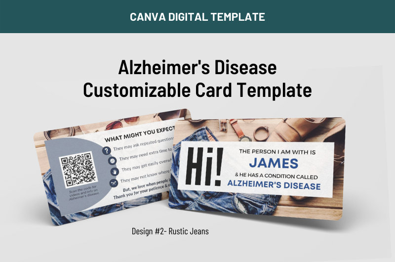 Alzheimer's Disease Card Editable Template for Canva | Dementia ...