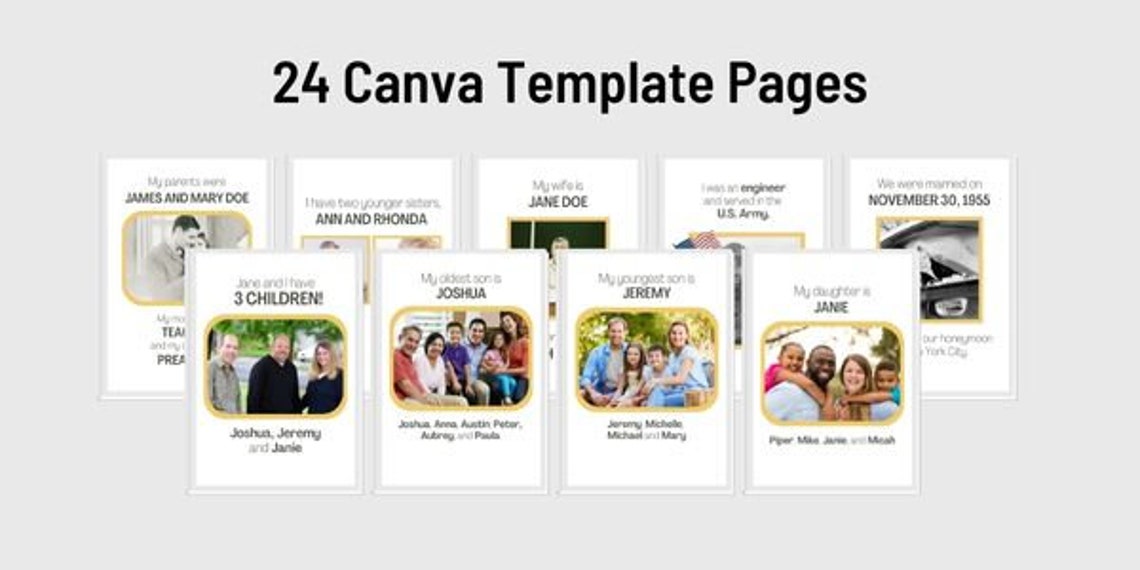 Men's Dementia Memory Book Editable Template for Canva - Etsy