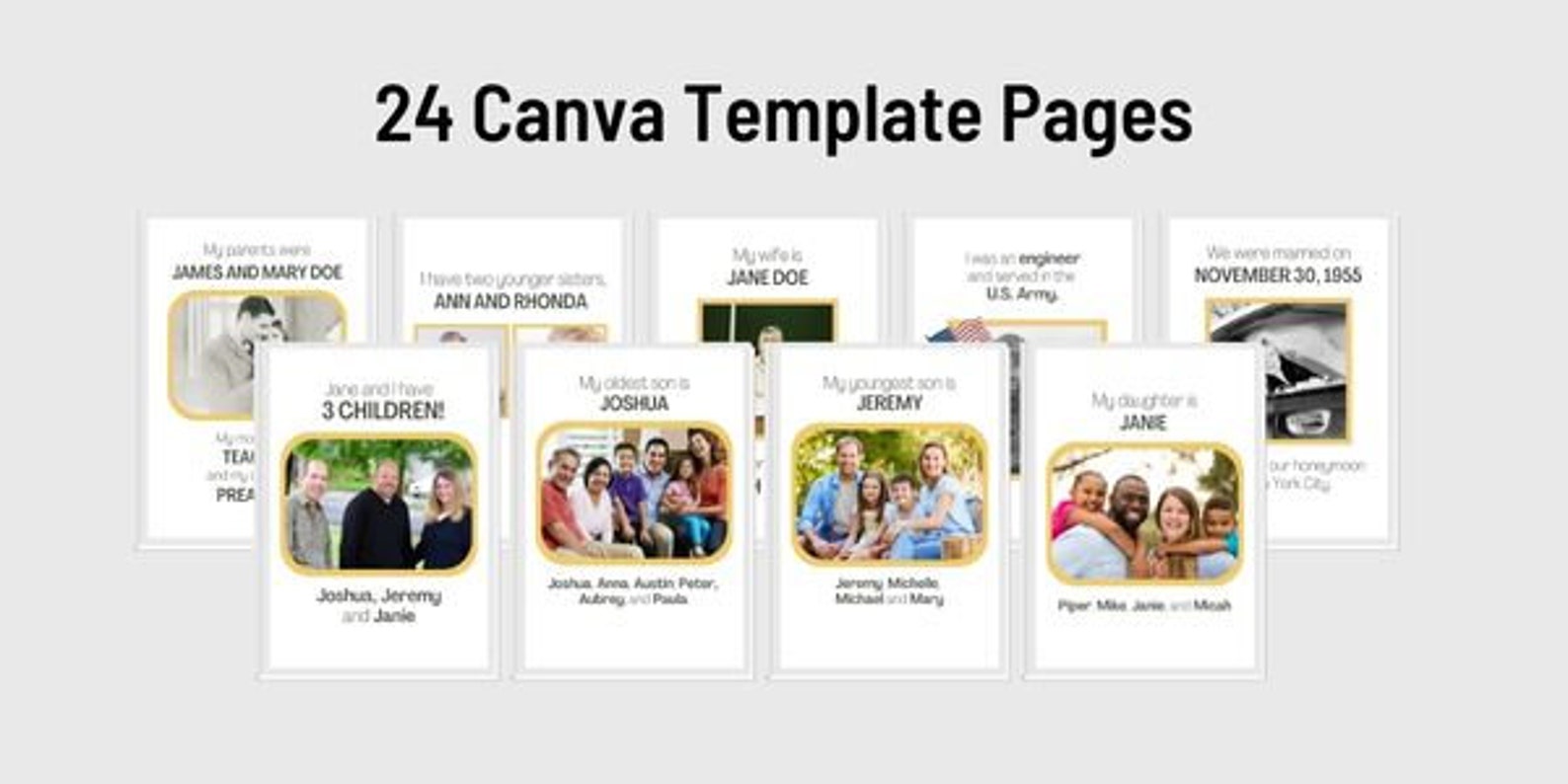 Men's Dementia Memory Book Editable Template for Canva | US Letter Size ...