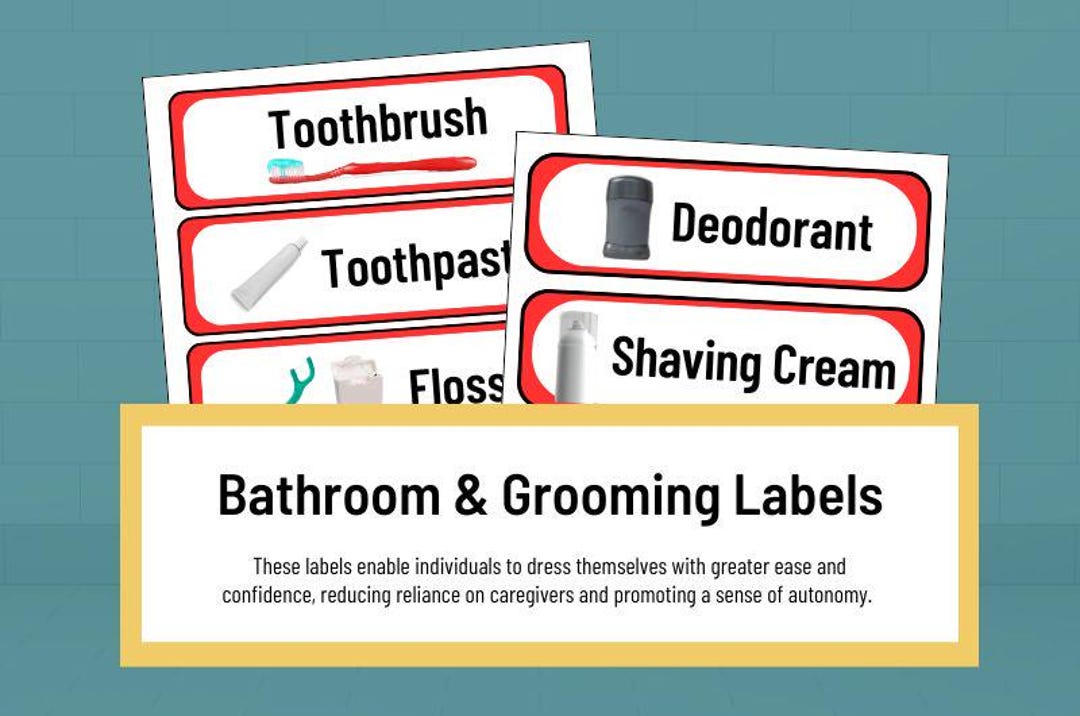 Dementia Visual Bathroom and Grooming Labels | Dementia Memory Aid ...