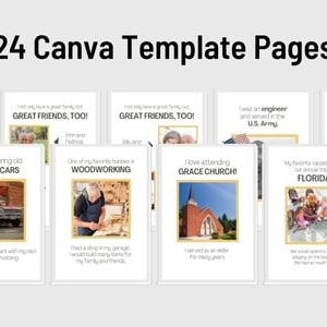 Men's Dementia Memory Book Editable Template for Canva | US Letter Size ...