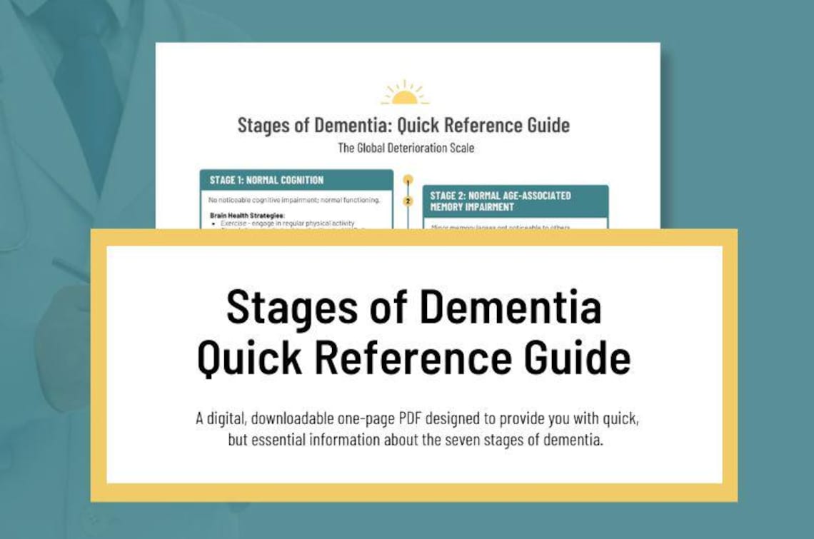 Stages of Dementia Quick Reference Guide | Digital Download | Essential ...