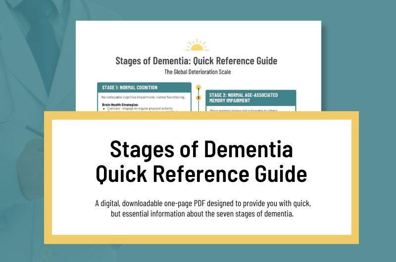 Stages of Dementia Quick Reference Guide | Digital Download | Essential ...