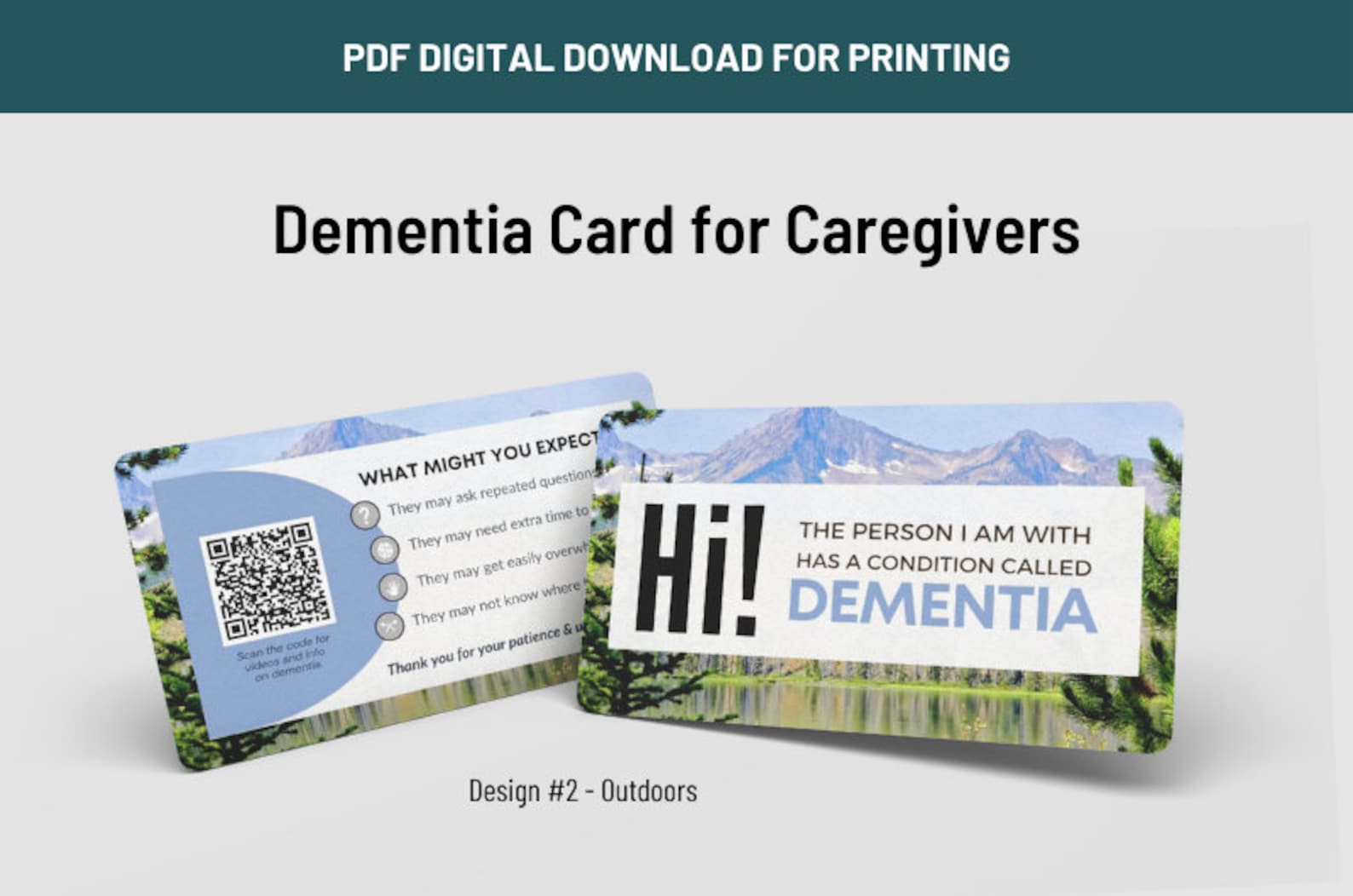 Dementia Travel Printable PDF Card | Dementia Compassion Card ...