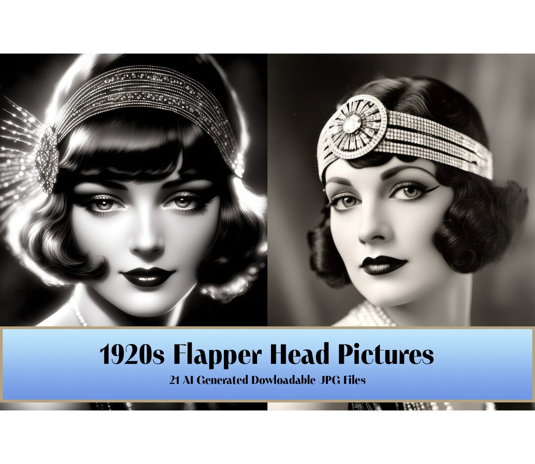21 1920s Style Flapper Black & White Glamor Photos Digital - Etsy