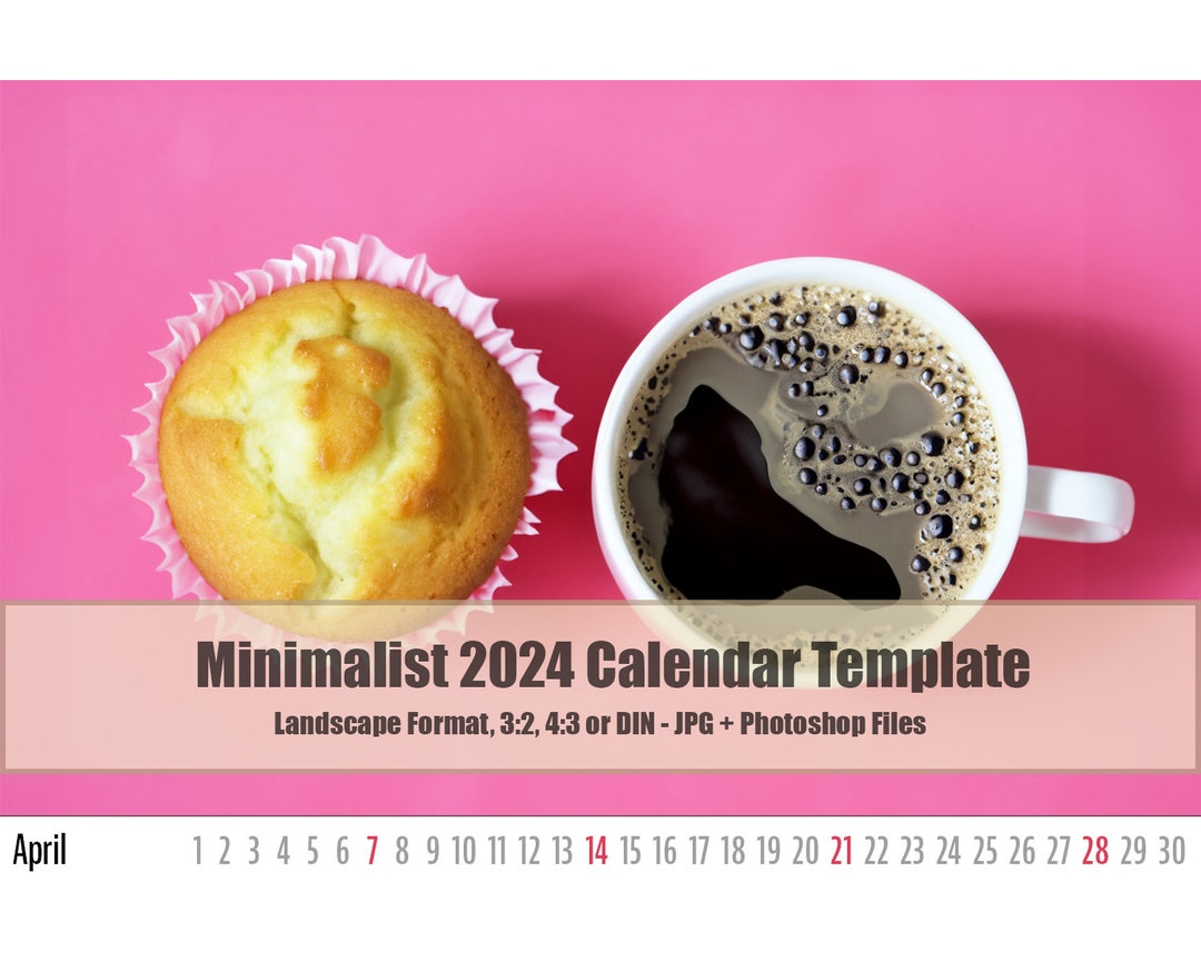 Minimalist 2024 Picture Calendar Template, JPG & Photoshop Files, 3 ...