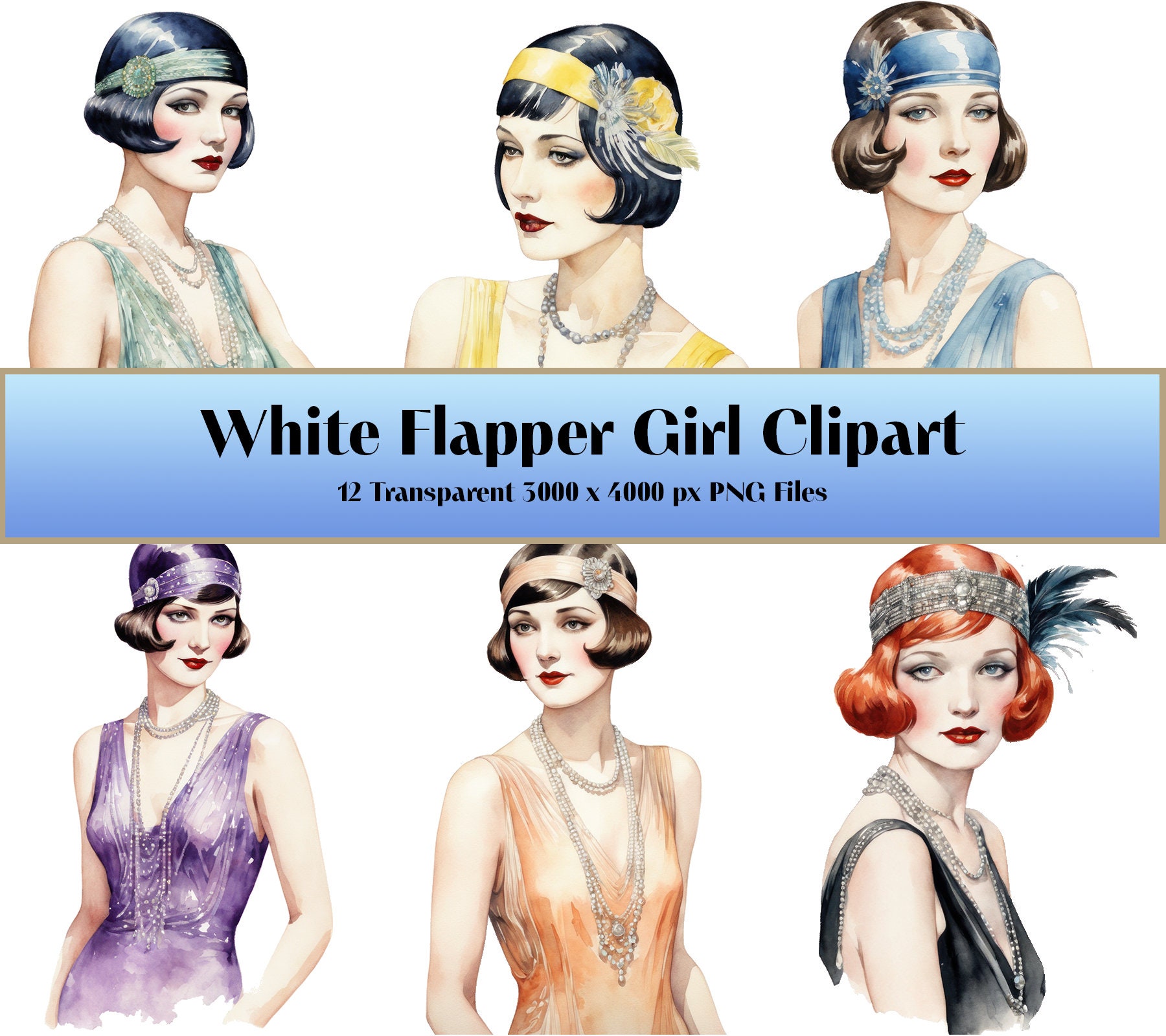 1920s Flapper Girl Clipart