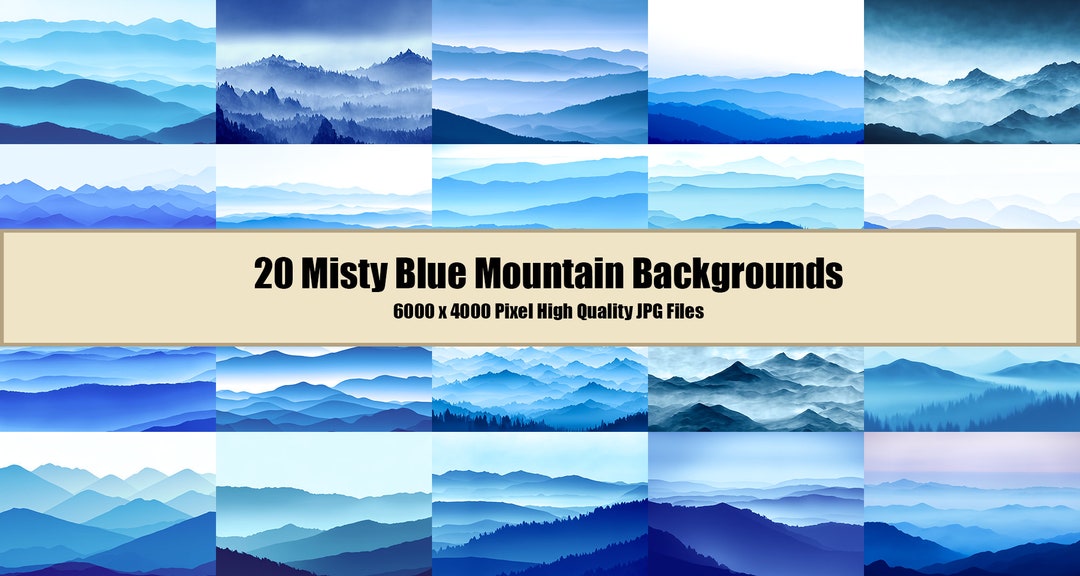 20 Misty Blue Mountain Backgrounds - Etsy
