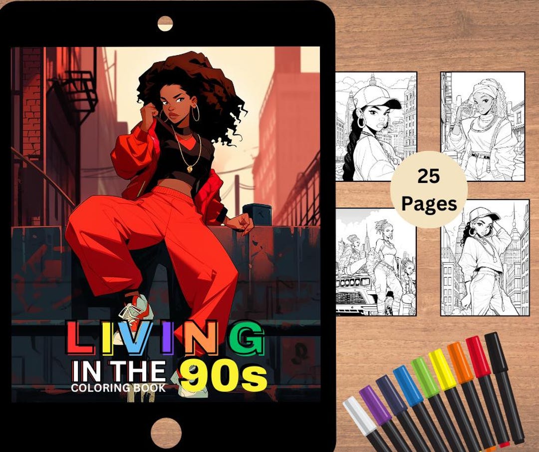 Living in the 90's Adult Coloring Pages Part 2 (digital Download) A ...