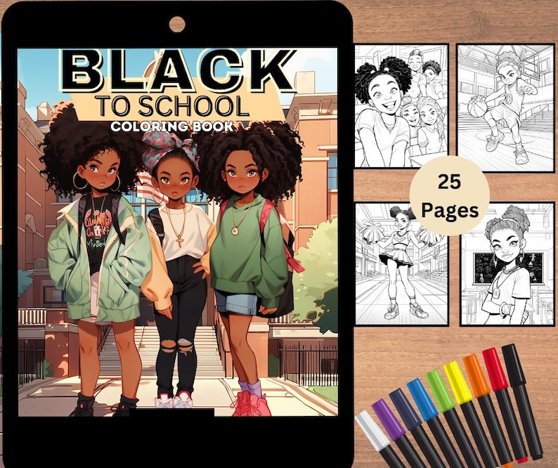 Black to School Coloring Pages Part 2 (digital Download) 25 Printable ...