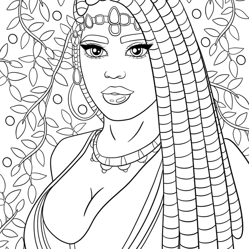 Melanin Magic: Black Women Adult Coloring Pages - Etsy
