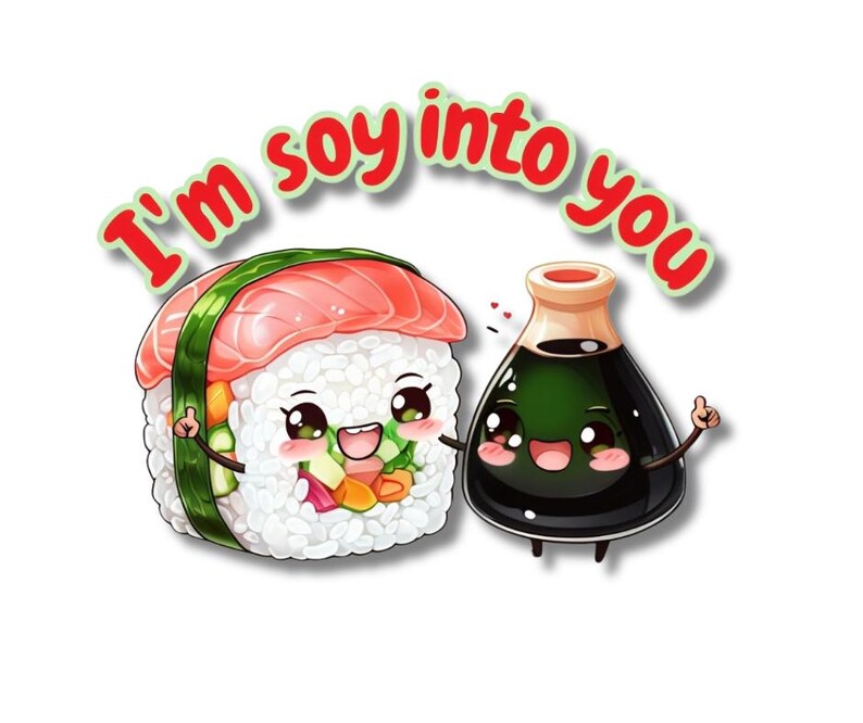 5 Cute and Funny Sushi Chibi Clipart Kawaii Clipart Chopsticks High ...