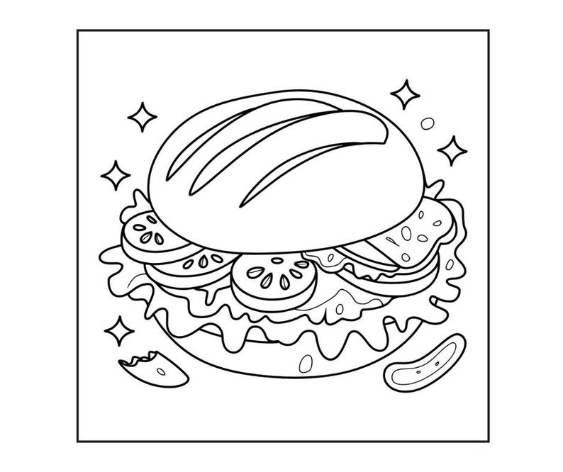 Bold and Easy Food and Snacks Coloring Pages (digital Download) Simple ...