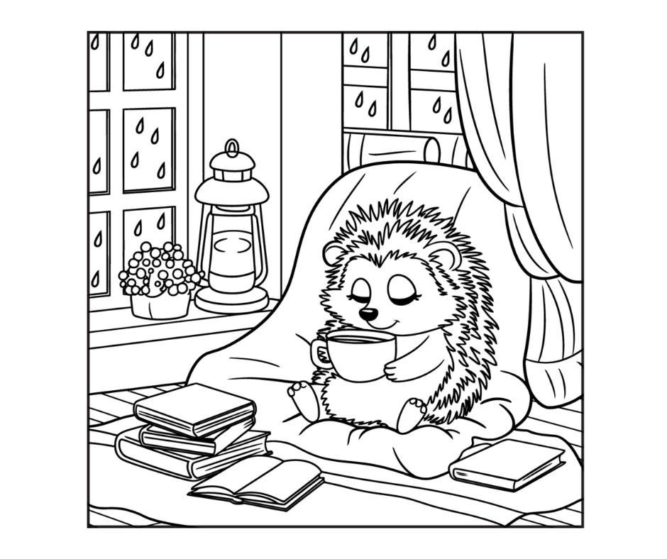 Fluffy Times Cozy Coloring Pages (digital Download) Cute, Bold, and ...