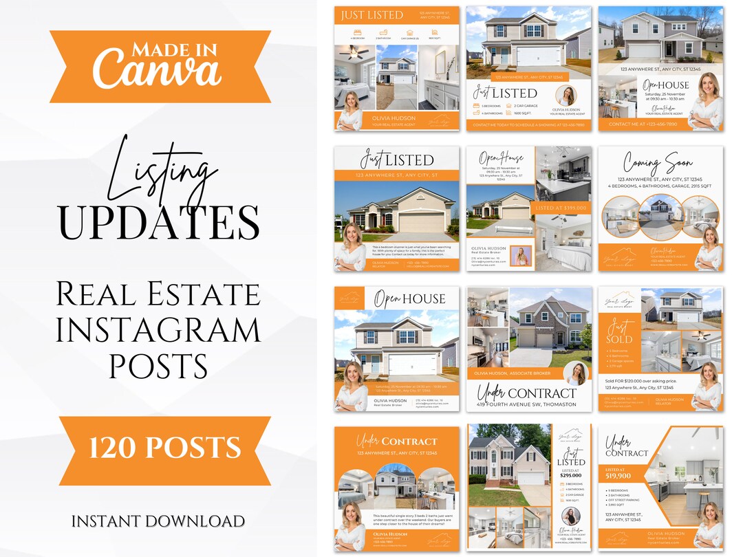 120 Orange Real Estate Social Media Listing Update Posts Under Contract ...