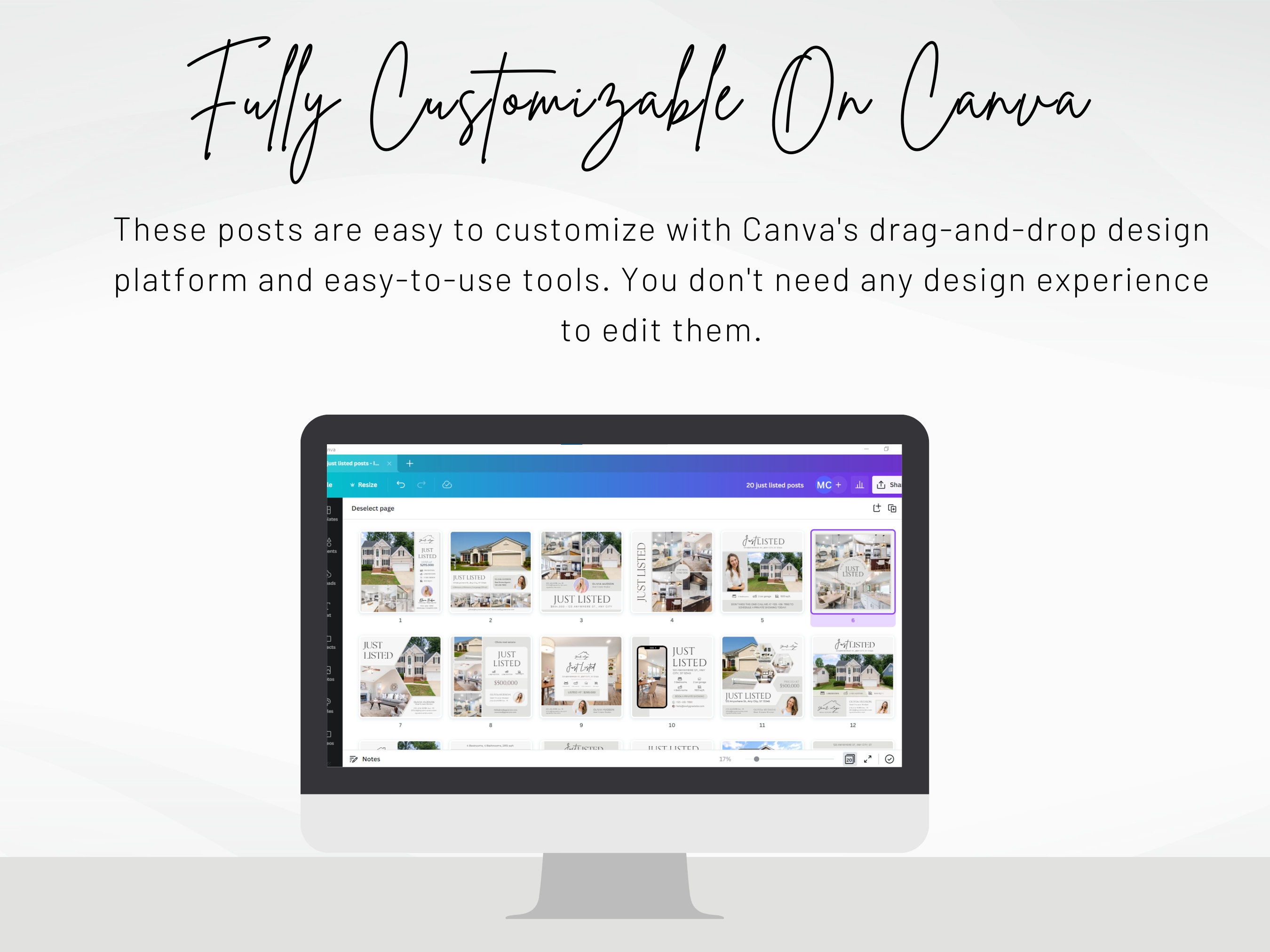 20 Just Listed Social Media Posts | Realtor Instagram Post Templates ...