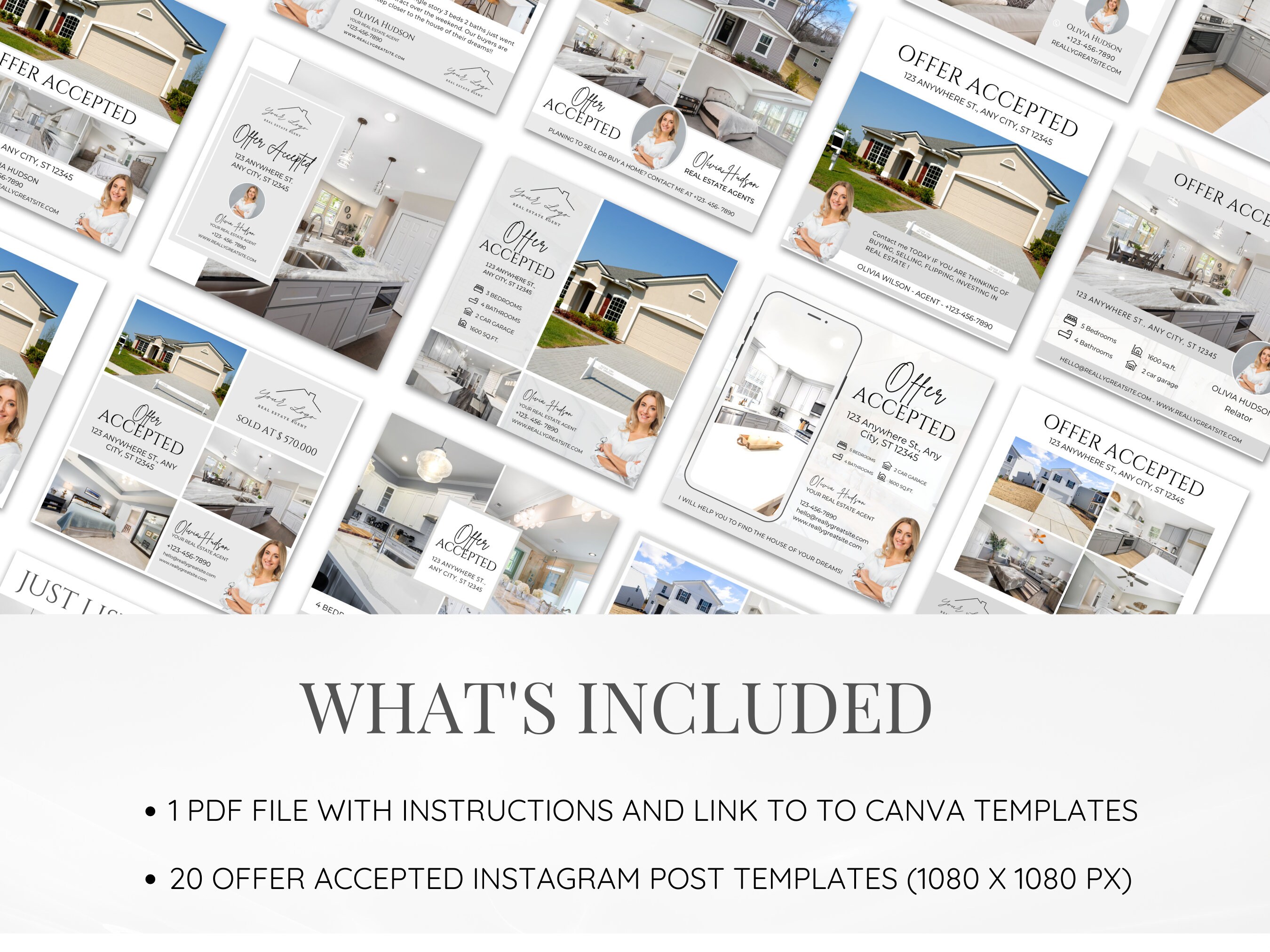 20 Offer Accepted Social Media Posts | Realtor Instagram Post Templates ...