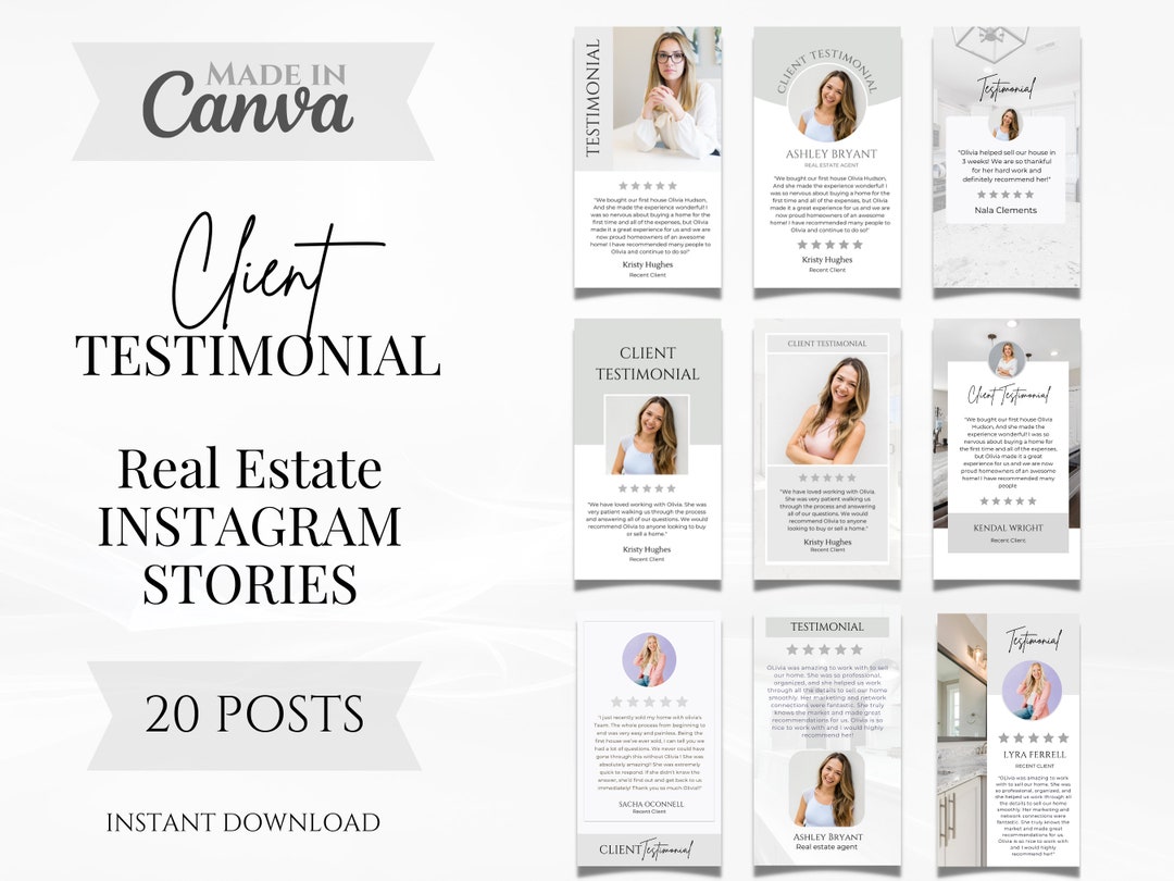 20 Client Testimonial Instagram Story | Realtor Marketing | Social ...