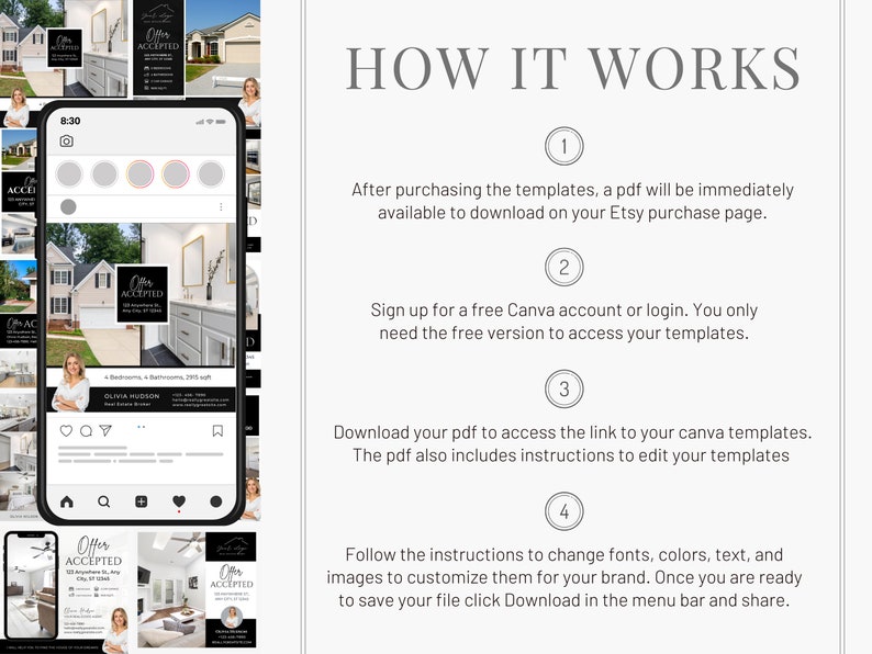 20 Offer Accepted Social Media Posts | Realtor Instagram Post Templates ...