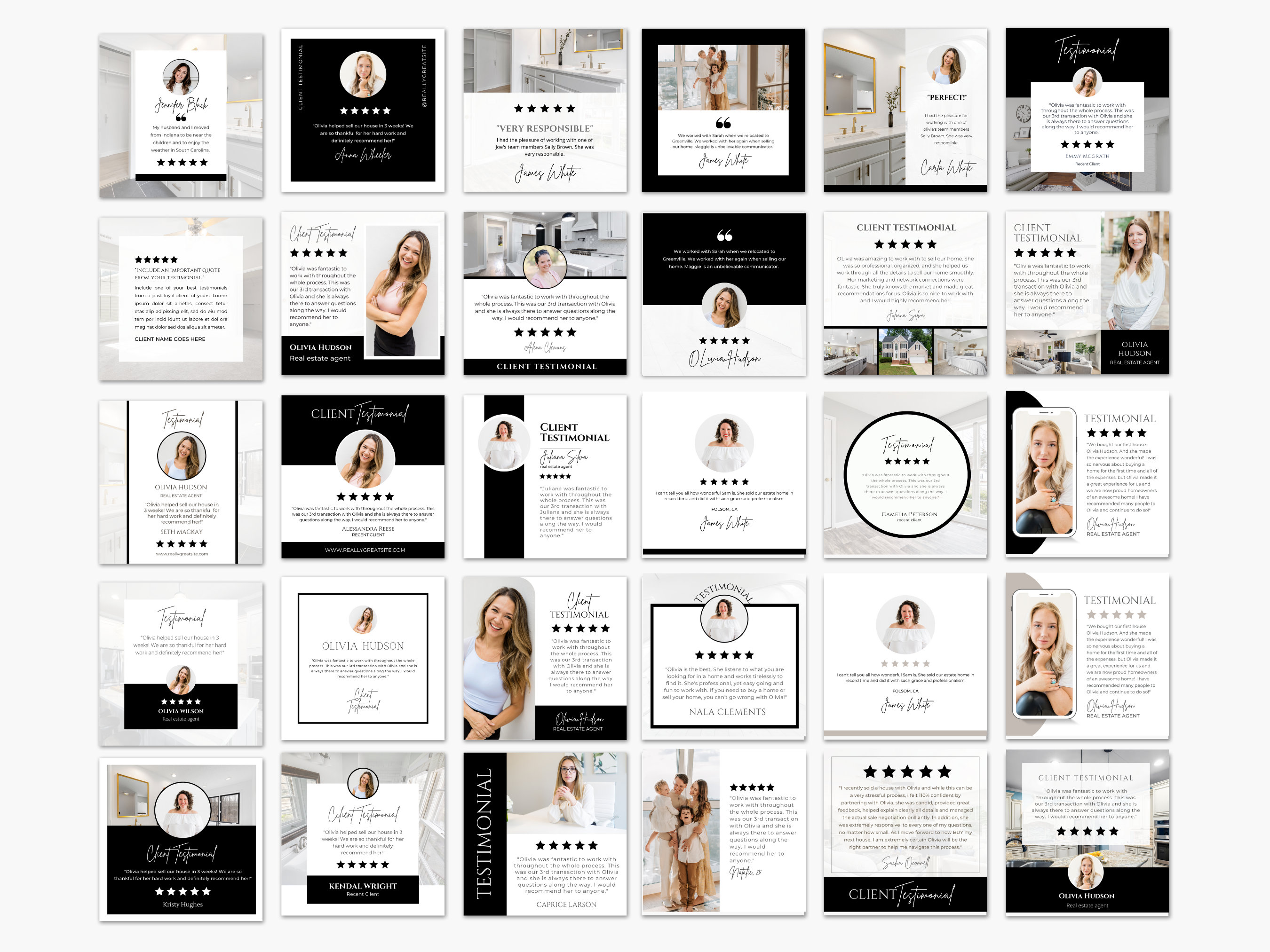 30 Client Testimonial Instagram Posts | Real Estate Social Media Posts ...