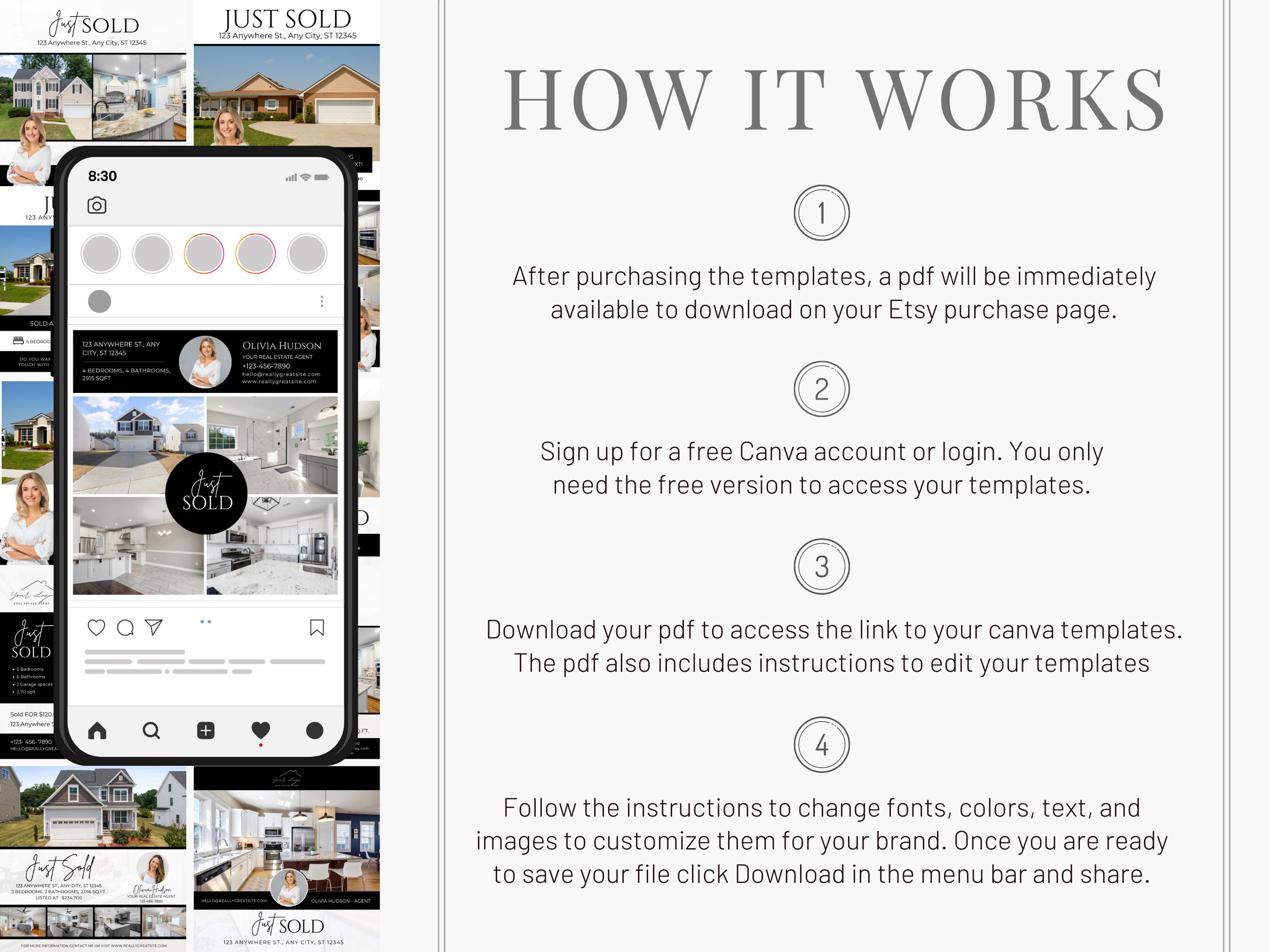 20 Just Sold Social Media Posts | Real Estate Instagram Post Templates ...